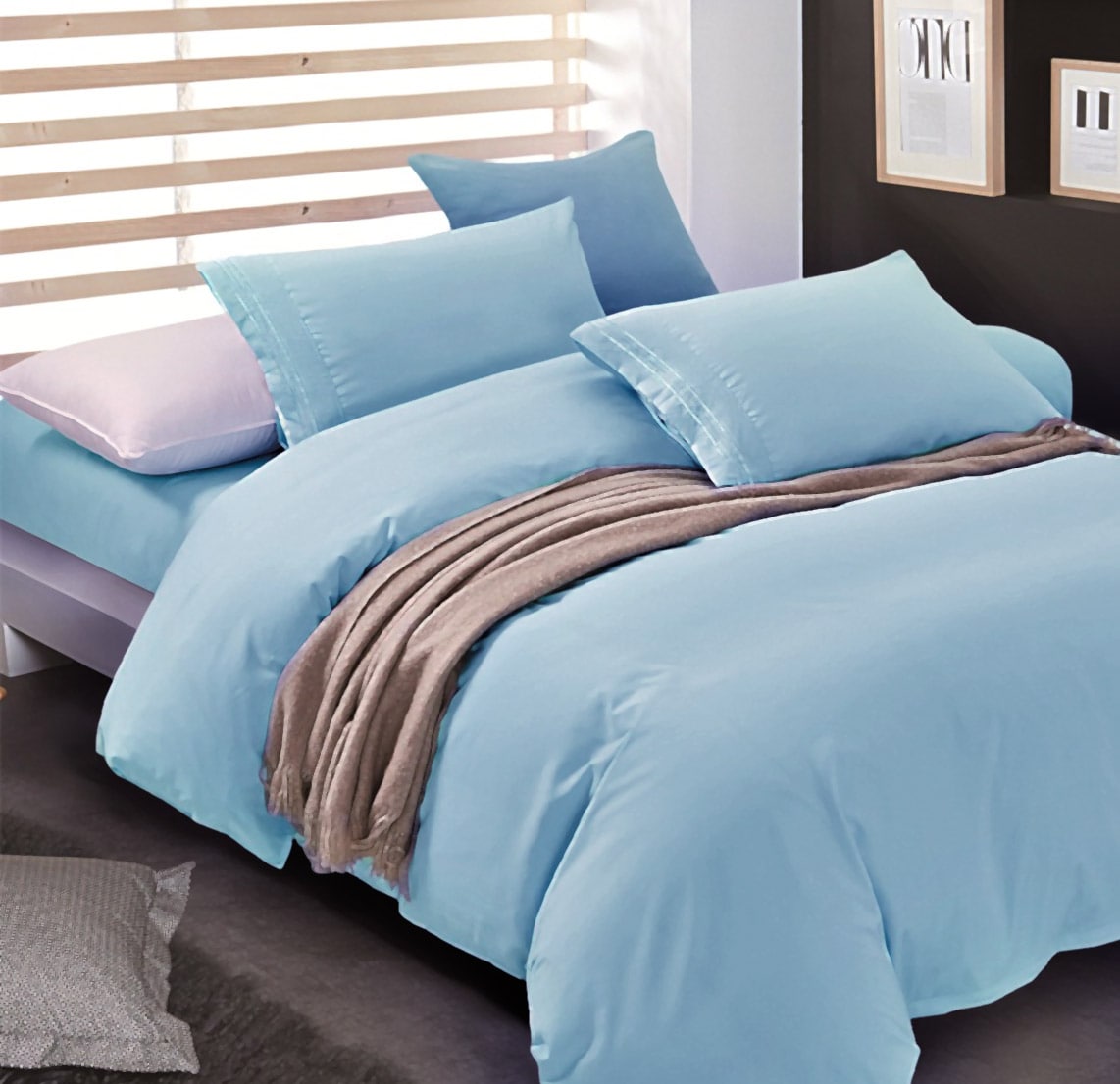 Sábana Natural Azul Claro - Premium Home